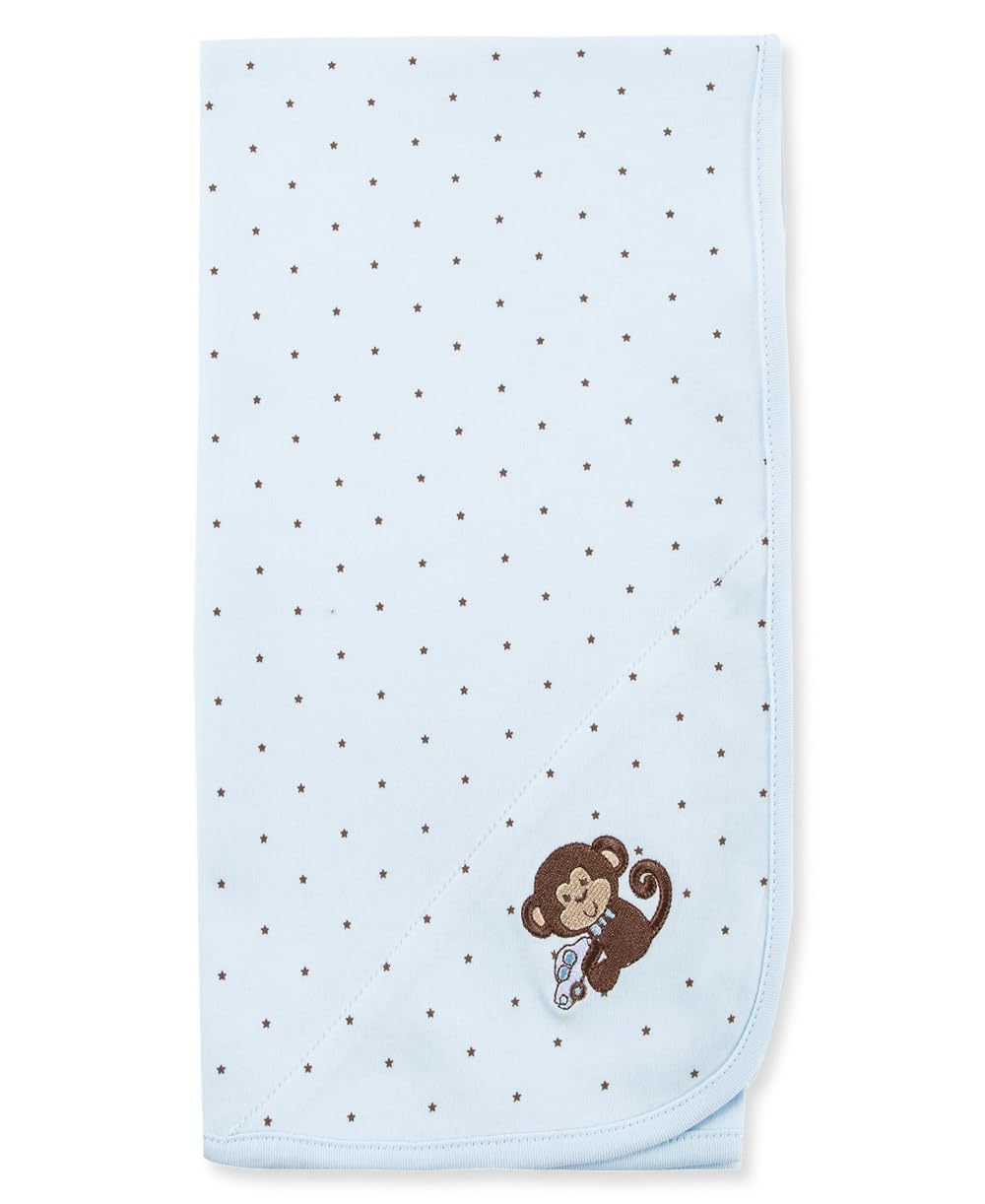 Little Me Blankets for Baby Boys' Monkey Star Swaddling Receiving Blanket