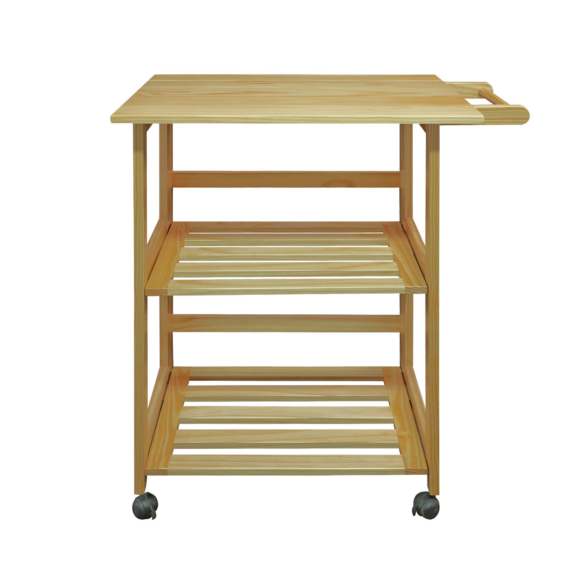 Casual Home Trek Folding Natural Kitchen Cart, 27" W