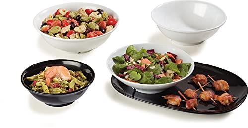 Carlisle FoodService Products Plastic Serving Bowl, Footed Bowl for Restaurants, Hospitals, 36 Ounces, White, (Pack of 12)
