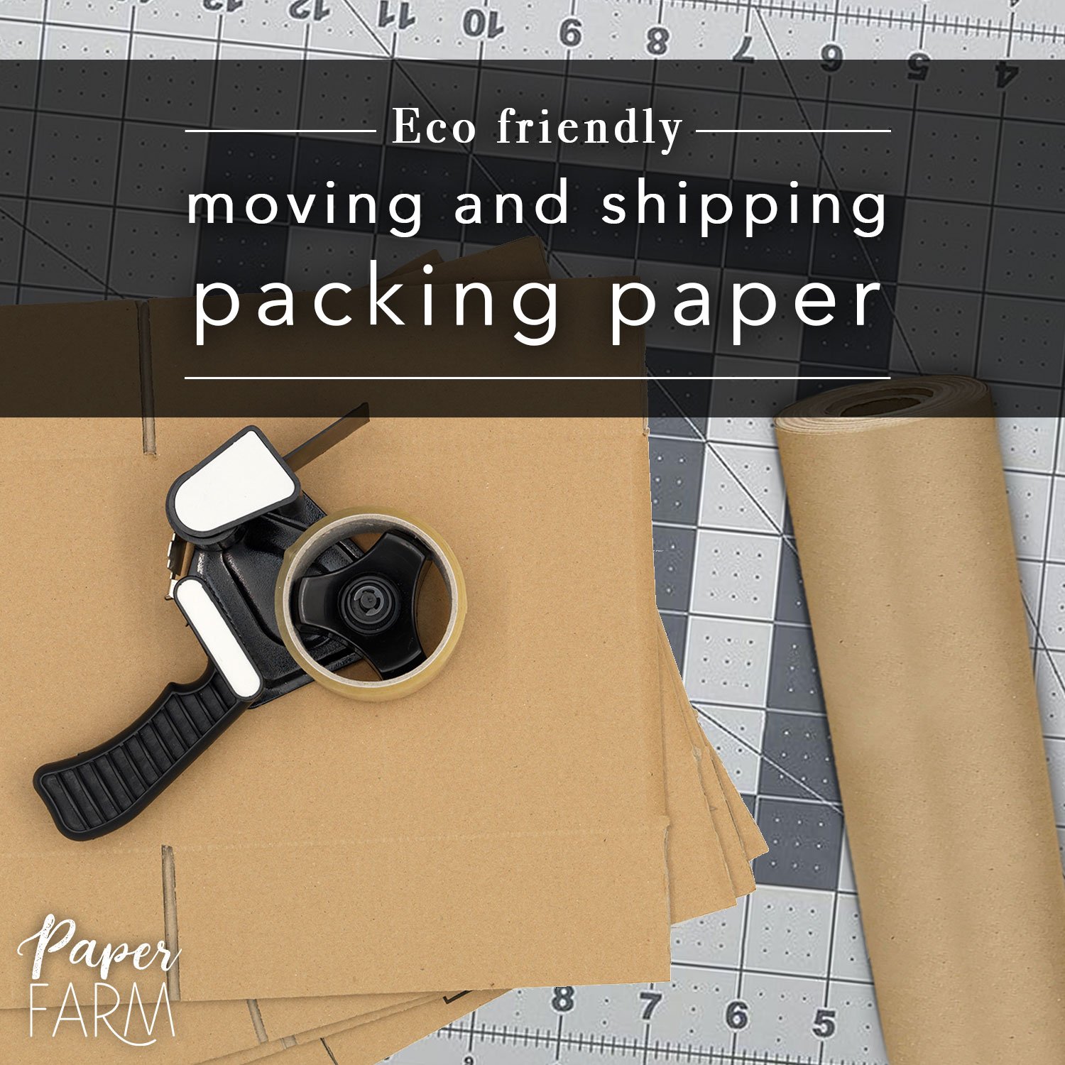 Eco Kraft Wrapping Paper Roll (Jumbo) | Biodegradable Recycled Material | Made in the USA | Multi-use: Natural Wrapping Paper, Table Runner, Moving, Packing & Shipping | 30β x 1200β (100ft)