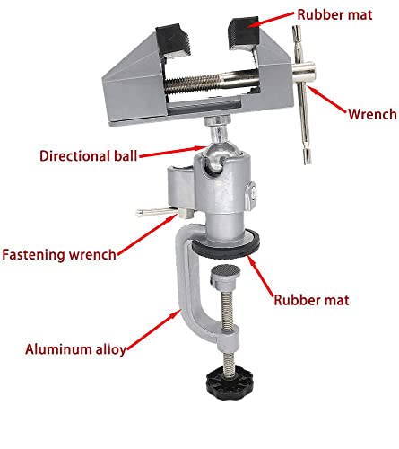 Bench vise table, Jewelry vise, Bench clamps, Swivel bench vise, Table swivel vise, 3 inch Swivel Universal Table Vise Tilts Rotate 360° Universal Work