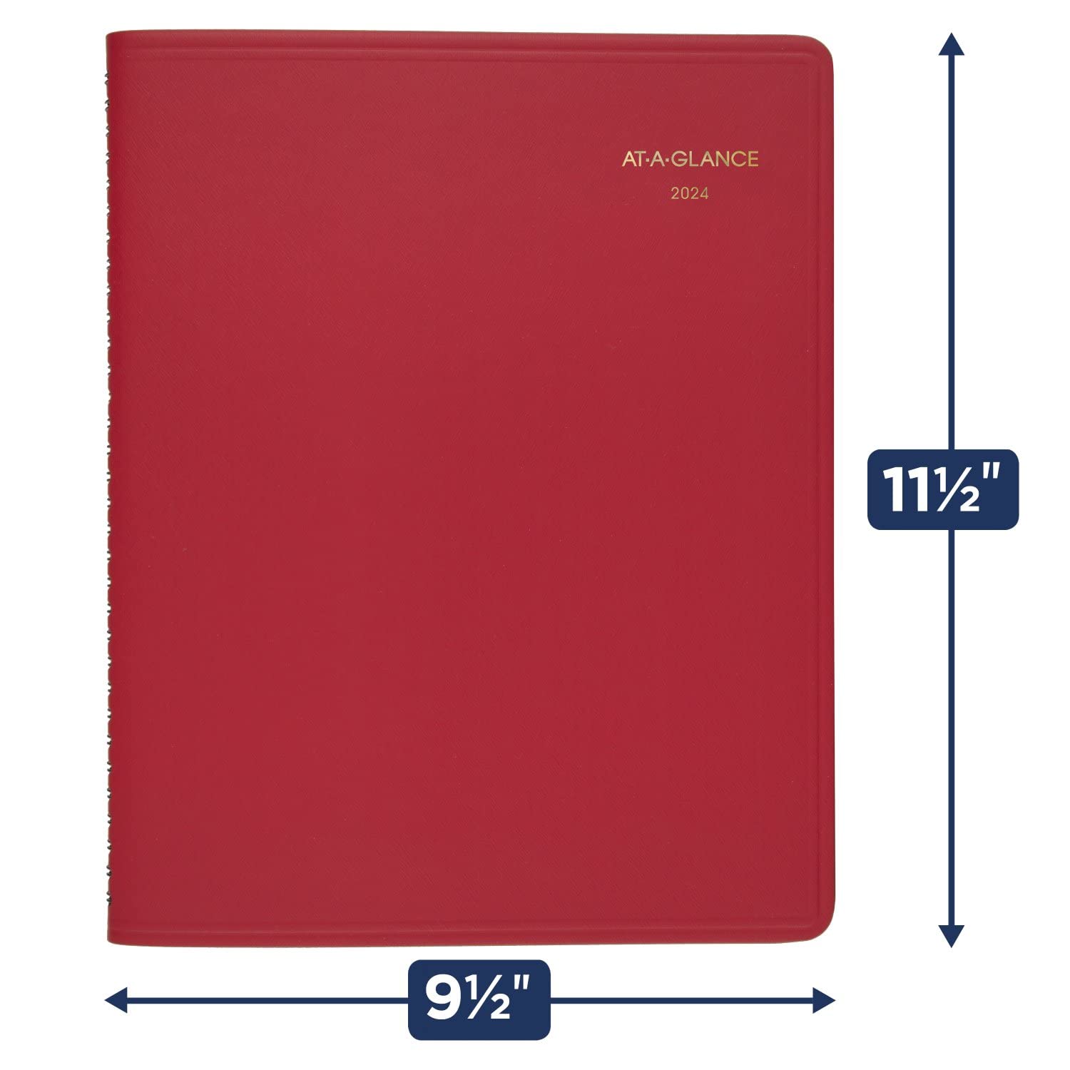 AT-A-GLANCE Fashion 2024 Monthly Planner, 9" x 11", Large, Red (702501324)