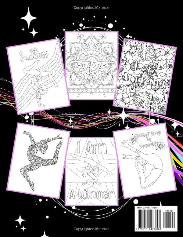 Gymnastics Coloring Book For Girl Ages 6-12: ( US Edition ) With Inspirational Coloring Pages For Little Gymnast