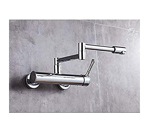 Basin Mixer Taps,Kitchen Taps,Kitchen Faucet Wall Mounted Single Handle Chrome Finish Brass Kitchen Tap Bathroom Sink Faucet Kitchen Foldable Bathroom Mixers