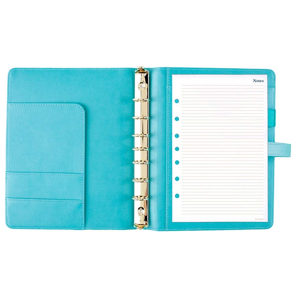 AT-A-GLANCE, Undated, 5-1/2" x 8-1/2", Desk Size, 7-Ring, Faux Leather Fashion, Teal (DR1118-040-42)