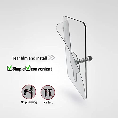 Chris.W 12Pcs Wall Screw Nails Stickers No Drilling No-Trace Wall Mount Hanging Nails Heavy Duty Reusable Adhesive Sticky Screw for Shower Room Bathroom Kitchen Shelf Basket Mouting(10MM)