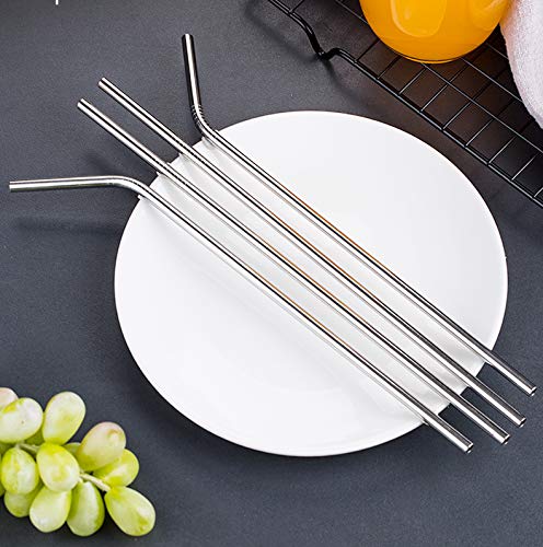 Brightbuy Set of 48 Stainless Steel Straws 10.5'' Reusable Metal Drinking Straws For 30oz Tumblers Yeti 6mm Diameter (48 Straight)