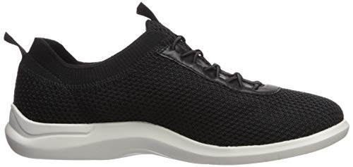 Aravon Women's PC Mesh Bungee Sneaker, Black Knit, 9