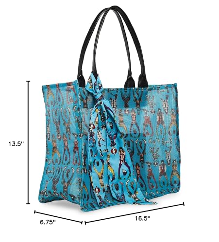 Betsey Johnson womens Betsey Johnson Get Meshy Tote, Blue, One Size US