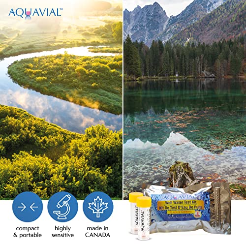 AquaVial Well Water Testing Kit 4 Pack | E Coli and Coliform Water Test Kit | Water Testing Kits for Drinking Water Pool Pond Lake Well | Water Test Kit Easy to Use | Home Industrial Water Test Kit