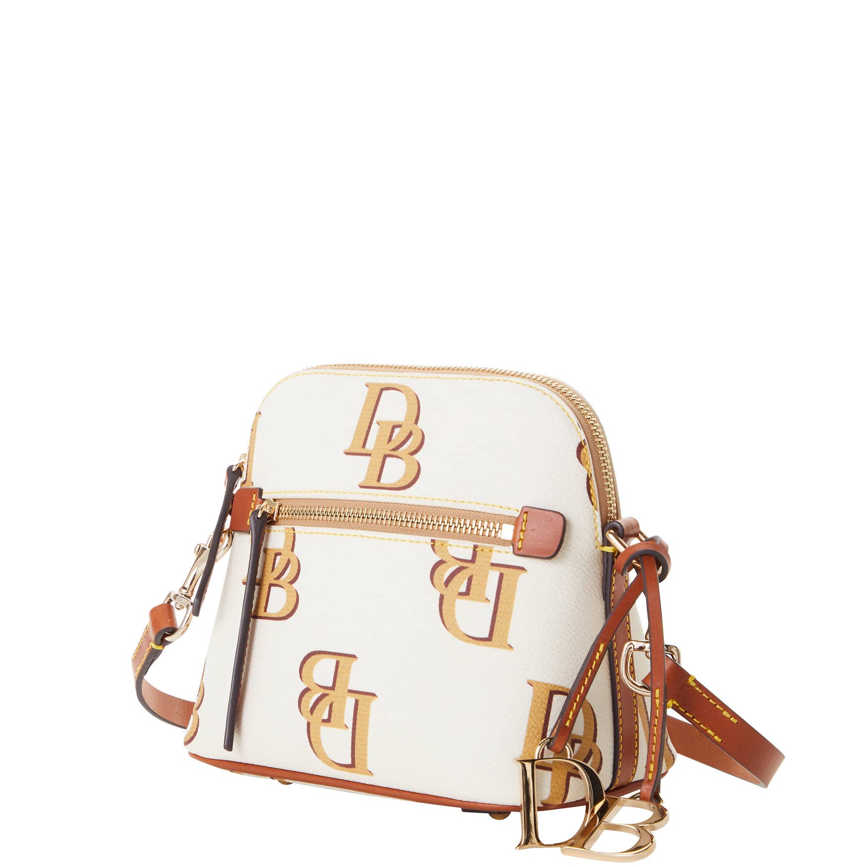 Dooney & Bourke Handbag, Monogram Domed Crossbody - Beige