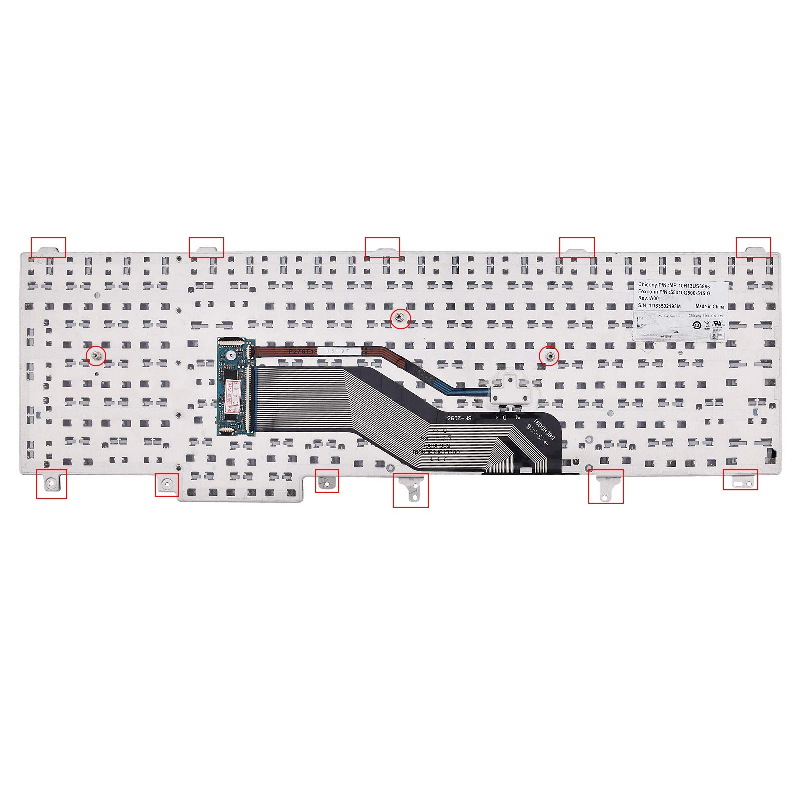SUNMALL Replacement Keyboard with Pointer Compatible with Dell Latitude E5520 E5520m E5530 E6520 E6530 E6540 Precision M4600 M4700 M4800 M6600 M6700 Laptop Non-Backlit