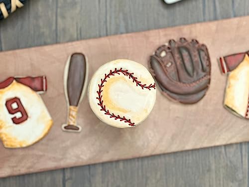 BAT COOKIE CUTTER WITH GLOVE BALL AND JERSEY American Sport Baseball Glove Mitt Game Bat And Jersey Uniform T-Shirt Cookie Cutters Made In The USA (4 Pack)