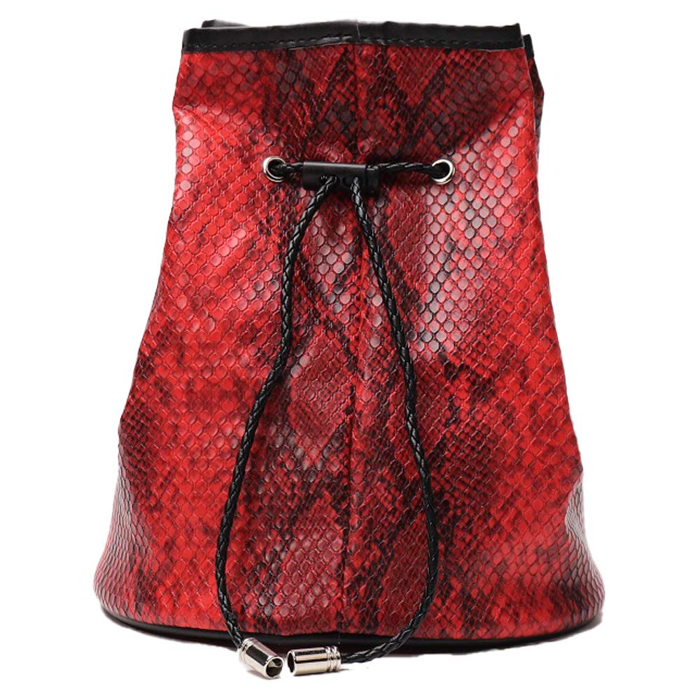 Grinning Gargoyle β Massive Dice Bag with 7 Pockets - 500 Die Capacity Die Pouch with 7 Pockets β Deluxe Dragon Skin Design with Eye (Red)