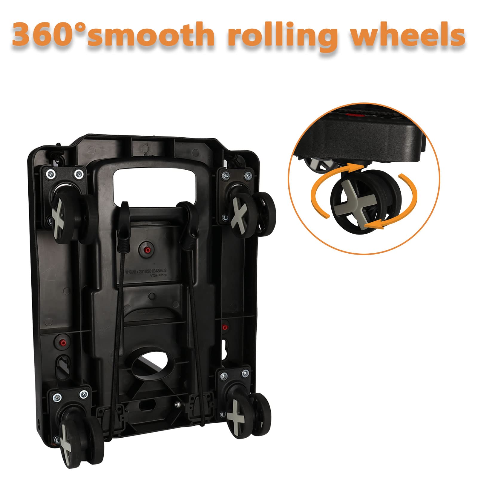Annisport Folding Dolly Hand Truck, Annisport Folding Hand Truck, Heavy- Duty Dolly, Multi-Purpose, Foldable Hand Truck for Home, Office, School, Workbench and More - Black Set
