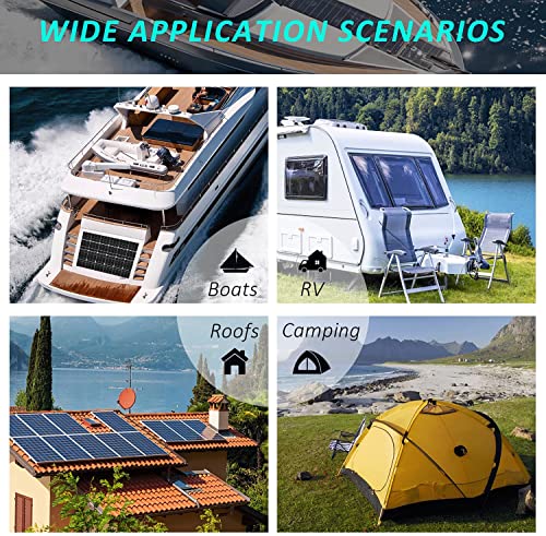 AUECOOR 480W Solar Kits 4pcs 120Watt 12Volt Solar Panel Moncrystalline Module 40A Charge Controller Extension Cable Mounting Brackets for RV Trailer Camper Marine Off Grid