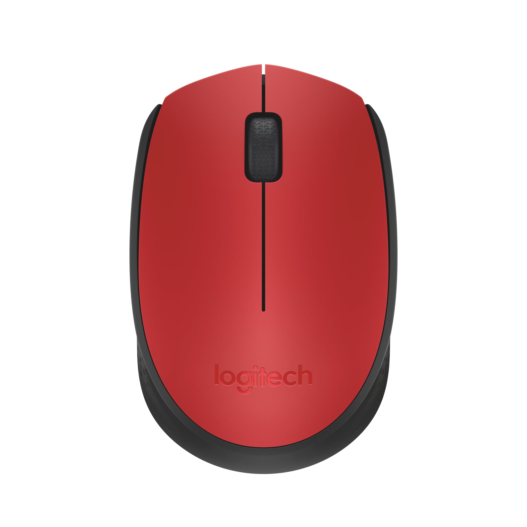 Logitech M170 Wireless Mouse for PC, Mac, Laptop, 2.4 GHz with USB Mini Receiver, Optical Tracking, 12-Months Battery Life, Ambidextrous - Red