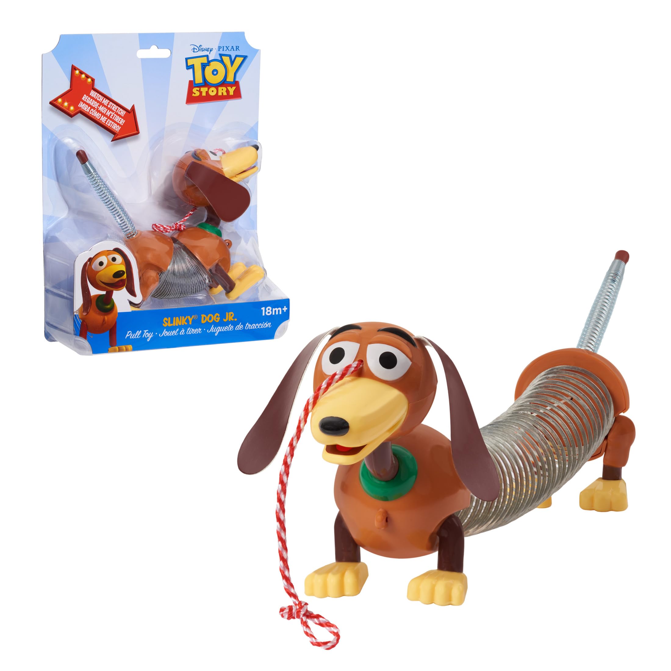 Disney and Pixar Toy Story Slinky Dog Jr Pull Toy, Toys for 3 Year Old Girls and Boys, Kids Toys for Ages 18 Month by Just Play
