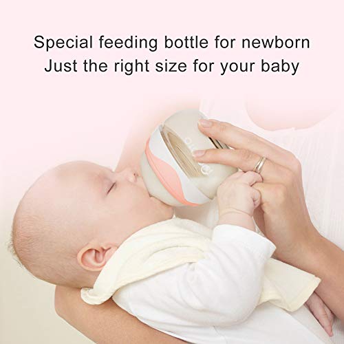 Baby Bottles for Newborn Baby PPSU Anti Colic Infant Bottles Wide Neck Breast-Like Nipple Slow Flow Breastfeeding Toddler Bottles-2pack (2.5 oz/pc, Pink)