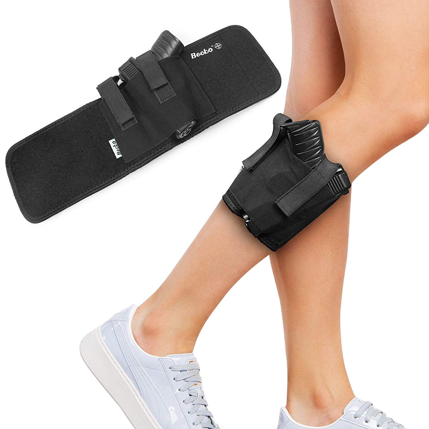 Becko Ankle Holster for Concealed Carry - Fits Glock 26, Glock 27, Glock 30, Glock 42, Glock 43, S&W Shield, Sig P239,36, 26, Smith and Wesson Bodyguard .380.38, Ruger LCP, LC9 (Ankle)