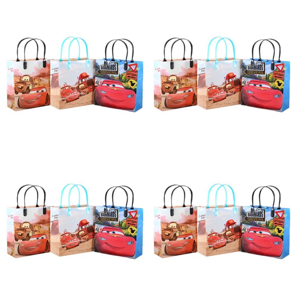 Disney Car Authentic Licensed 12 Party Favor Reusable Goodie Medium Gift Bags 8"