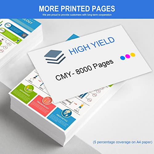 C8000 Yellow Toner Cartridge 106R04036 - DRAWN 1 Pack Compatible C8000 Standard Yield (8000 Pages) Toner Cartridge Replacement for Xerox Versalink C8000 Printer, 106R04036