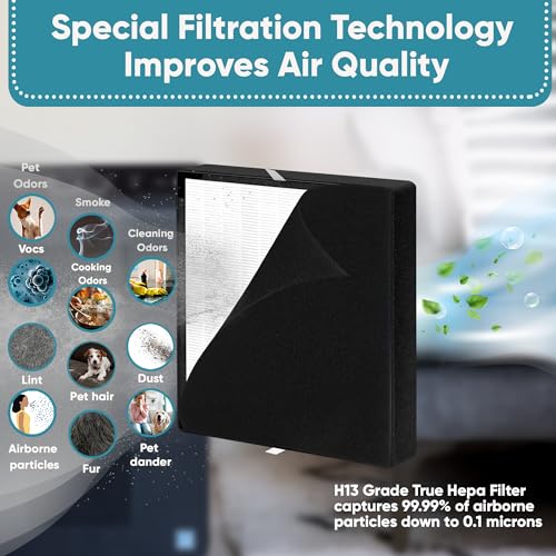 BF35 True Hepa Filter Replacement - for BreatheSmart Classic Air Purifier - Compatible with BF35 Includes Grade H13 True HEPA Filter & Carbon Pre-Filter