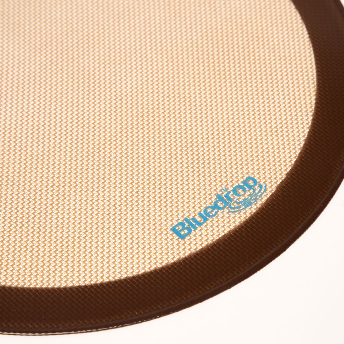 Bluedrop Round Silicone Baking Mats and Perforated Baking Sheet Sets For Toaster Oven Liners Pizza Tarlets Bread Cooking Sheets Air Fryer Non Stick Baking Mats Pack of 2