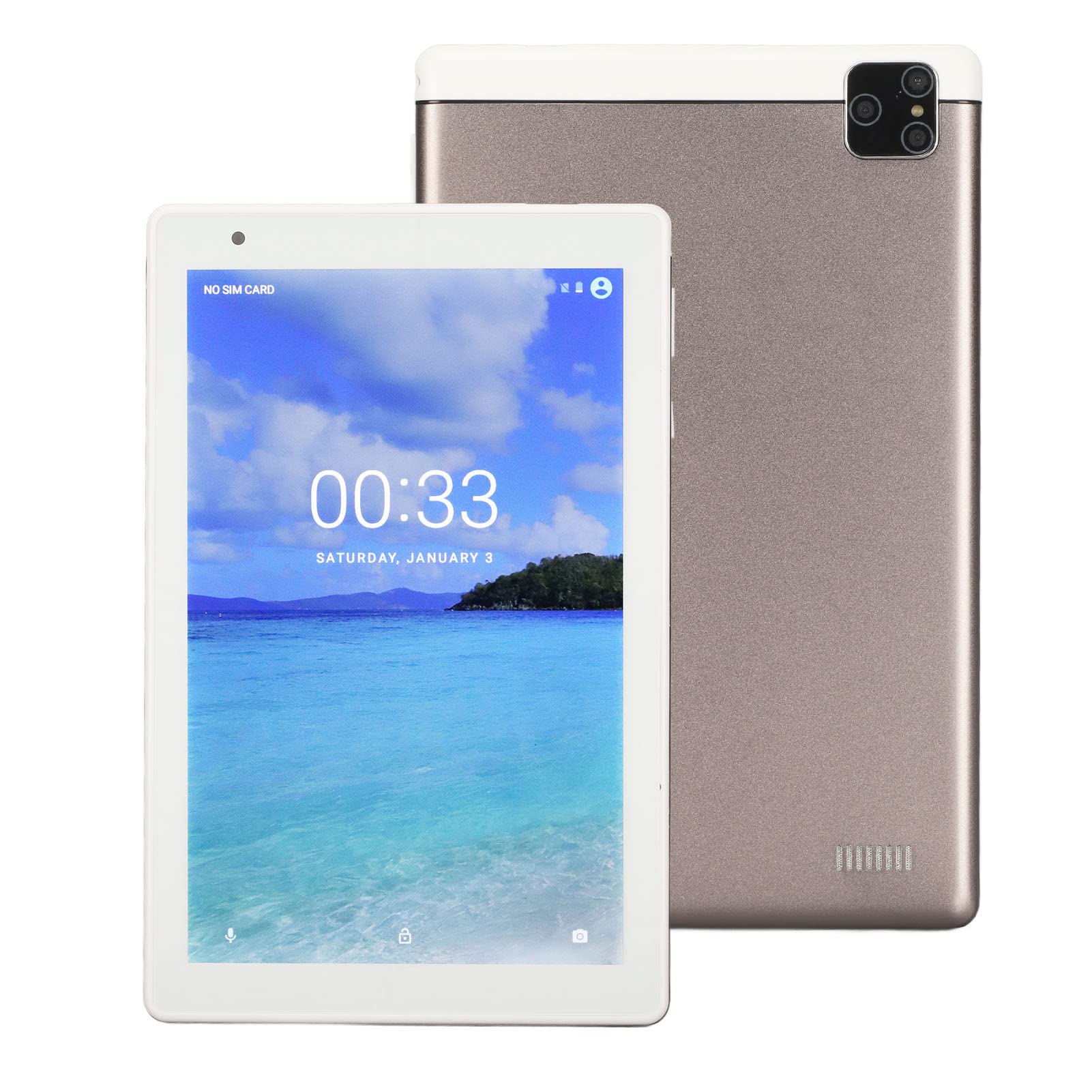 aqxreight Office Tablet, 5000mAh 3 Card Slot 8.1 Inch Pink Tablet for Work (US Plug)