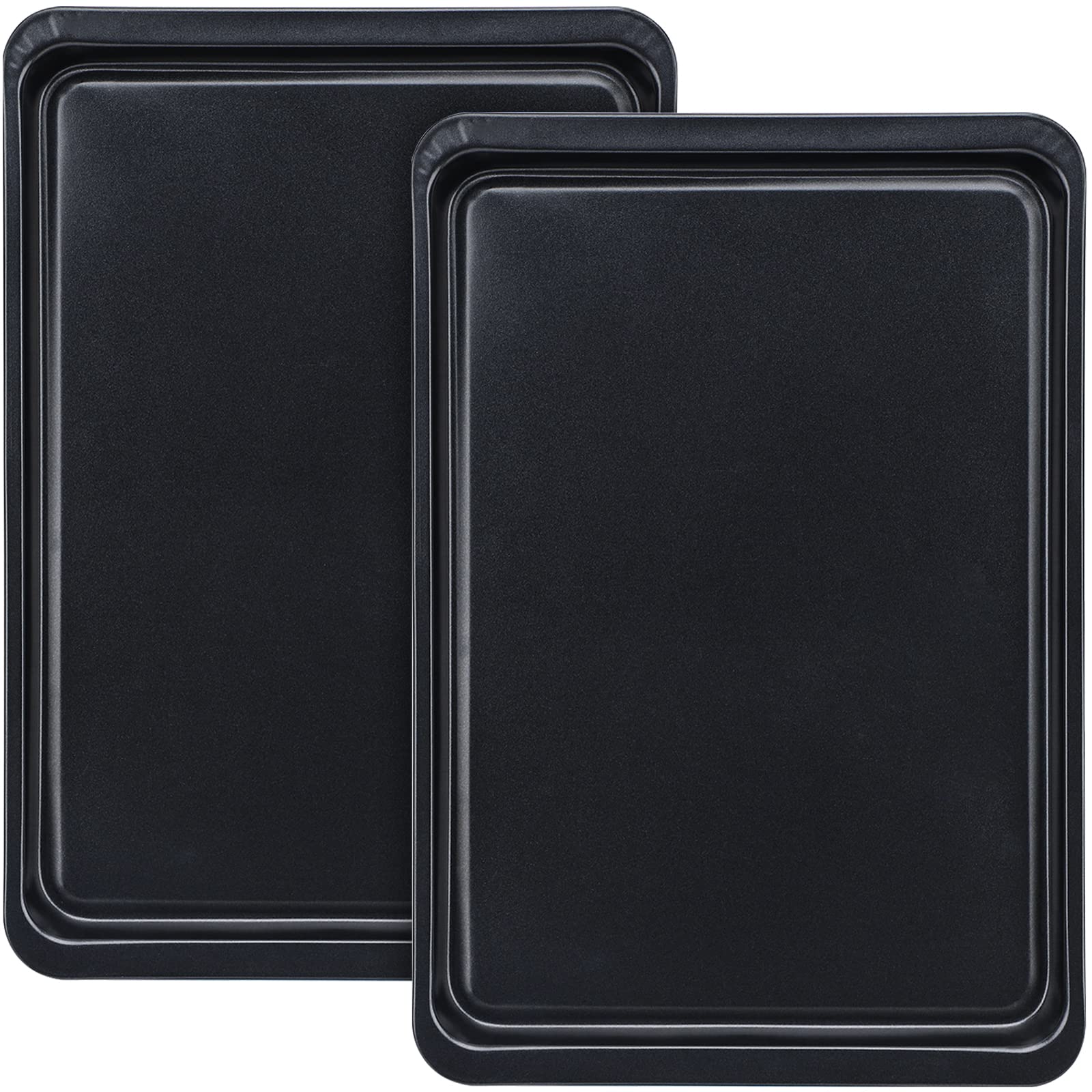 Beasea Baking Sheet 2 Pack, 10x14.6 Inch Cookie Sheet Nonstick Carbon Steel Baking Sheet for Oven Pans Baking Tray Cooking Sheets Black