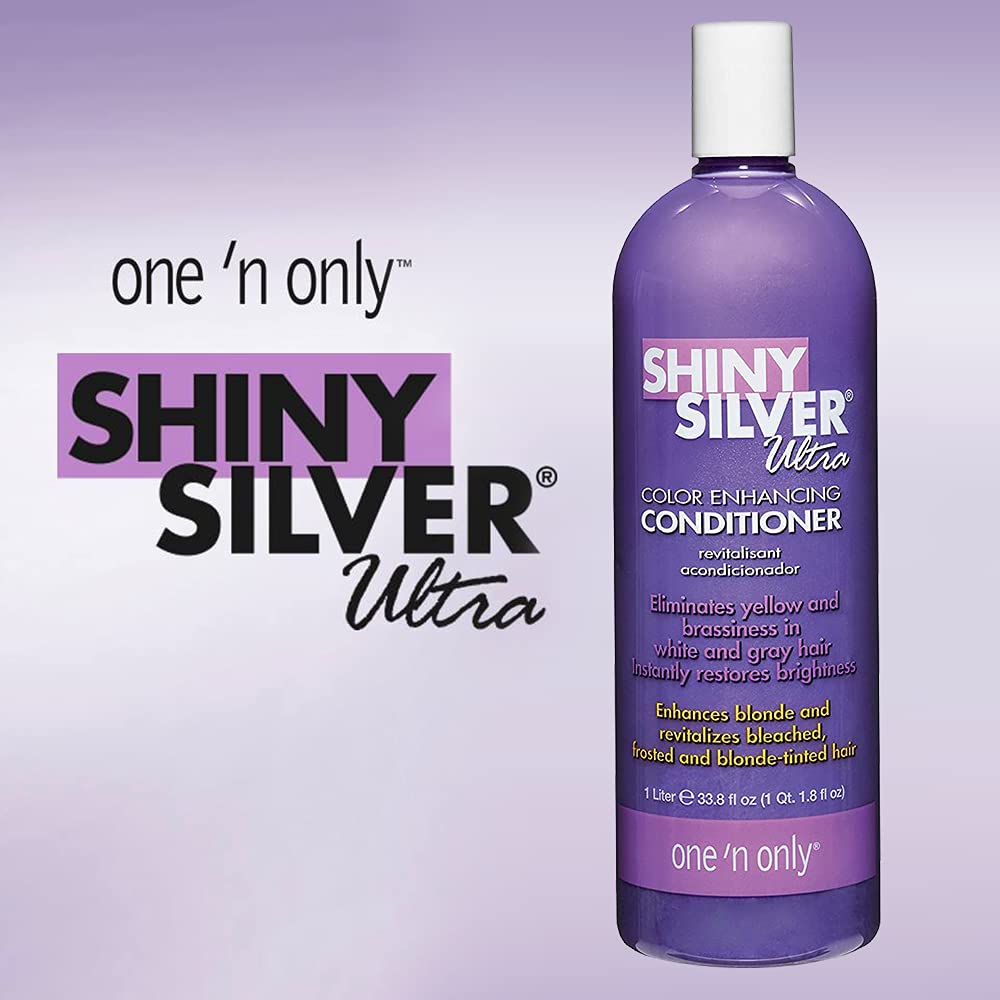 One 'n Only Shiny Silver Ultra Color-Enhancing Conditioner, 33.8 Fl. Oz - Restores Shiny Brightness to White, Grey, Bleached, Frosted, or Blonde-Tinted Hair