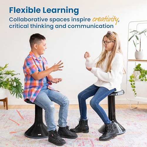 ECR4Kids ACE Active Core Engagement Wobble Stool, 18-Inch Seat Height, Flexible Seating, Black