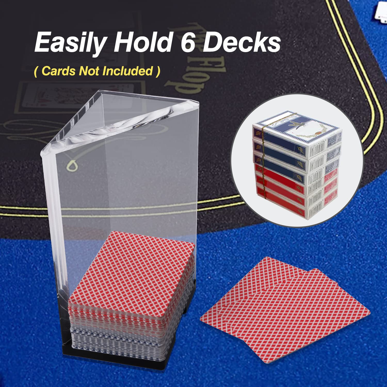 GSE Games & Sports Expert 6 Decks Acrylic Discard Trays, Casino Grade Discard Holder Trays for Blackjack, Bridge, Playing Cards