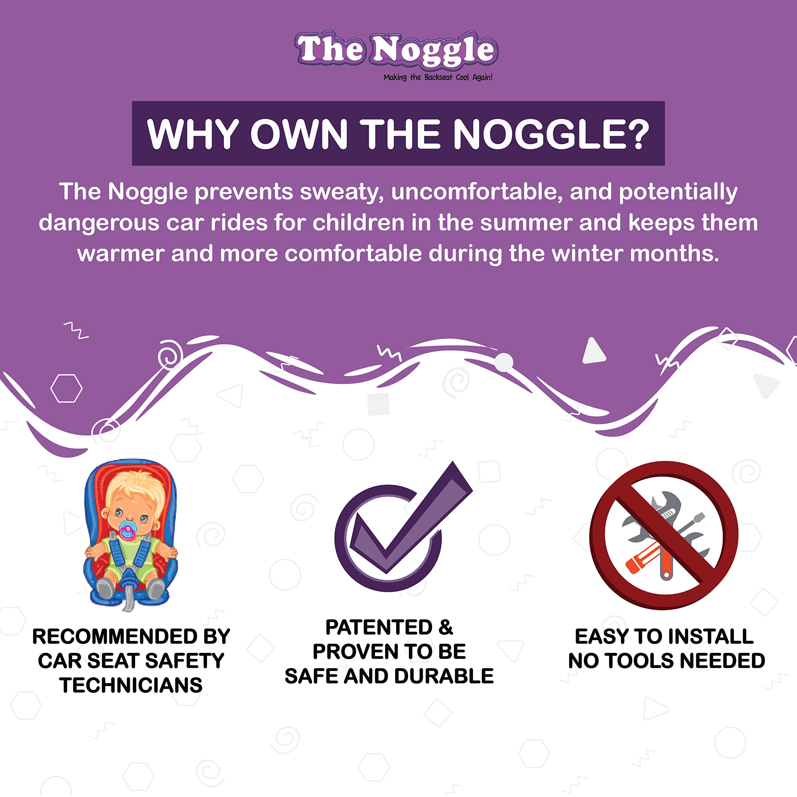 The Noggle-Making The Backseat Cool Again-Quick & Easy to Use Car Travel Accessories for a Comfy Ride Summer or Winter-Air Vent Extender Hose Directs Cool or Warm Air to Your Kids - 6ft, Lt. Blast