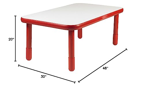 Children’s Factory-AB745RPR20 Baseline 48"x30" Rect. Table, Homeschool/Playroom Furniture, Kids Activity Table for Preschool/Classroom Learning, 20" Legs, Red