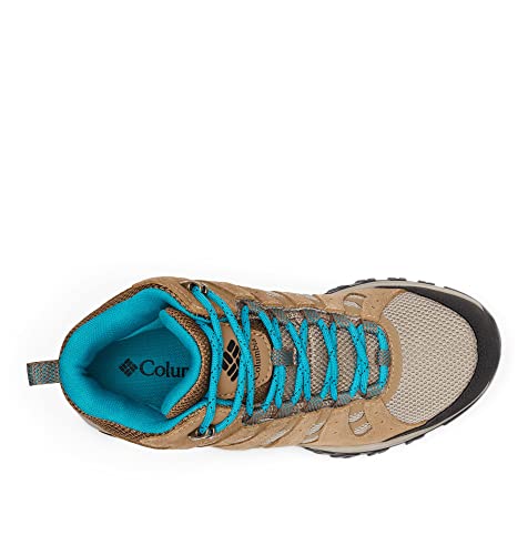 Columbia Women's Redmond III Mid Waterproof Walking Shoe Hiking, Khaki II/Sea Level, 8