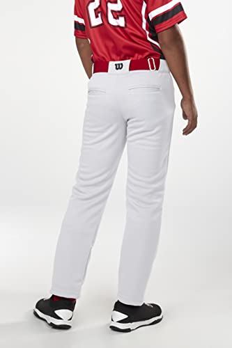 WILSON Boys' P202 Open Bottom Pant, Team White, Large