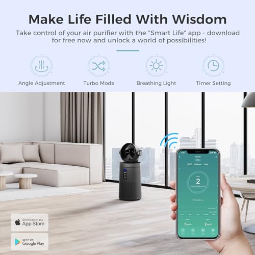 AROEVE Air Purifiers with Two Filter(One Basic Version & One Smoke Version)