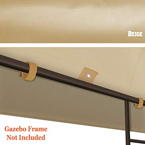 BenefitUSA Replacement Canopy Top Cover for 10'X10' Gazebo Polyester Double Tiers for Outdoor Garden Patio Pavilion Sunshade (Beige)