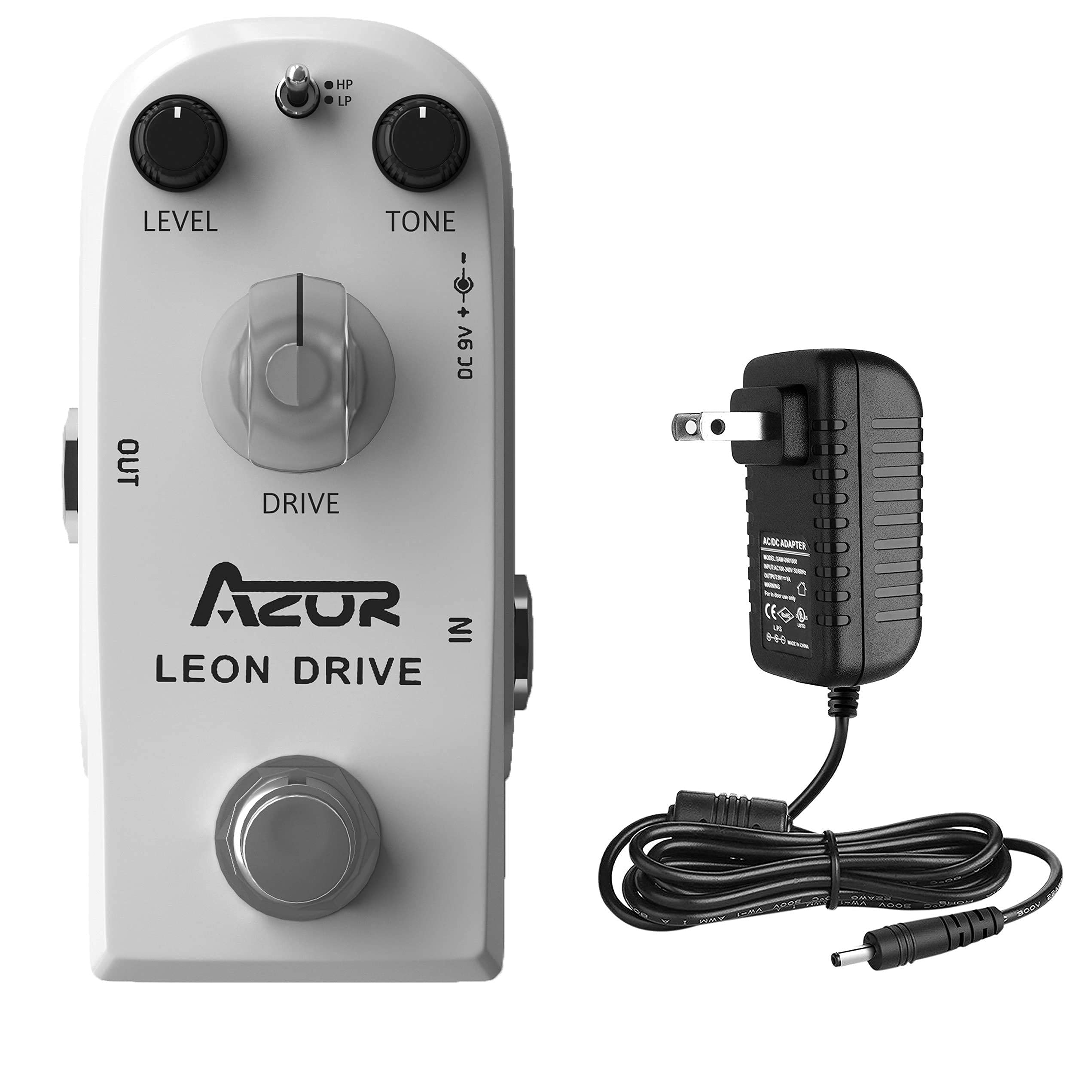 AZOR Leon Ultimate Drive Overdrive Guitar Effect Pedal with Power Adapter True Bypass AP-316