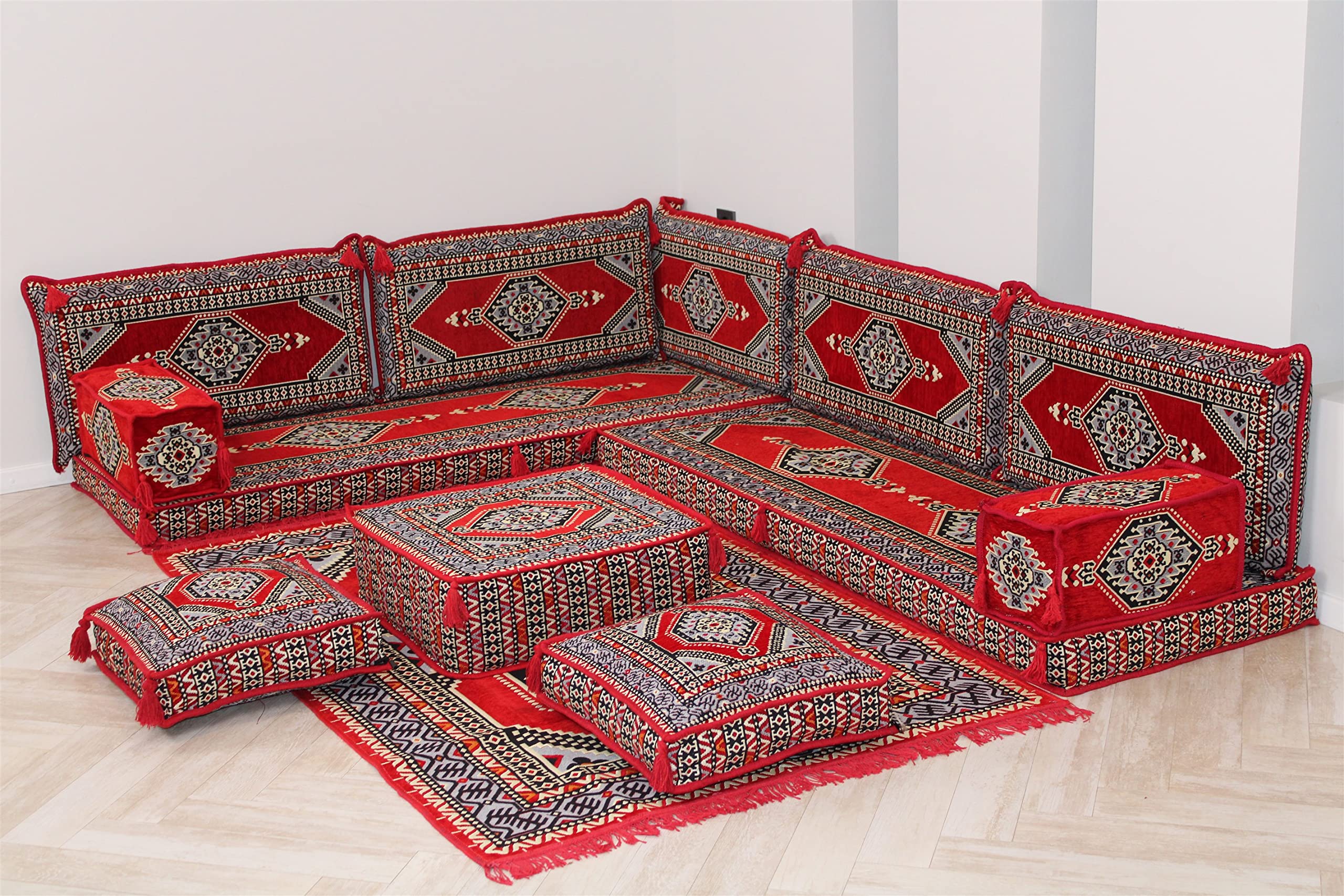 Arabic Corner Sofa Set, Arabic Floor Seating, Arabic Floor Sofa, Arabic Majlis, Arabic Couches, Floor Seating Sofa MA 99 (With premium foam)