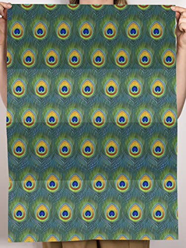 CENTRAL 23 Animal Print Wrapping Paper - 6 Sheets Gift Wrap - Green Wrapping Paper - Peacock Feathers - Birthday Wrapping Paper For Women - Comes With Fun Stickers