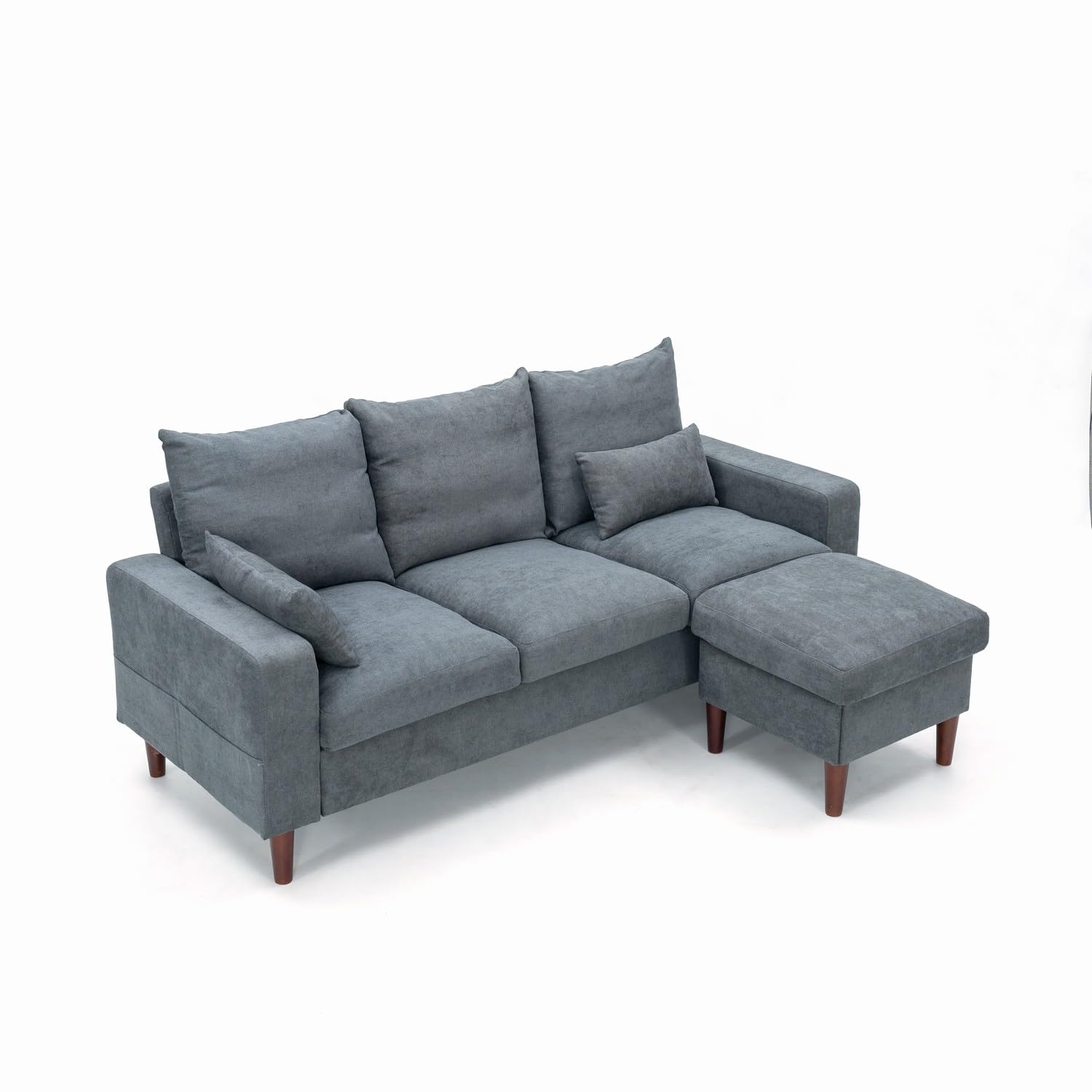 Panana Sectional Sofa Couches for Living Room Modern Linen Fabric L-Shaped Couch 3-Seat Sofa for Apartment and Small Space
