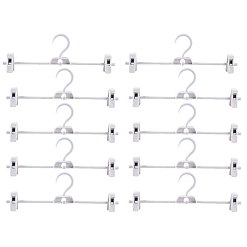 Cabilock Plastic Hangers 10pcs Space- White Clothing for Skirt Clips Drying Pants Pant Slack Plastic Rack Jeans Non- Home Balcony Adjustable Clip Skirts Hangers Slacks Trouser Non Pants Hangers