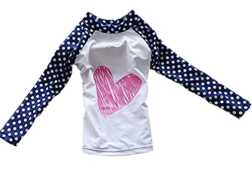 LOSORN ZPY Baby Girl Swimsuit Two Pieces Toddler Kid Long Sleeve Rash Guard UPF 50+ (5-6 Years Old/L) Navy