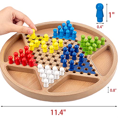 WEROCK Chinese Checkers & Gobang (Five in a Row) 2 in 1 Traditional Strategy Board Game for Family and Party
