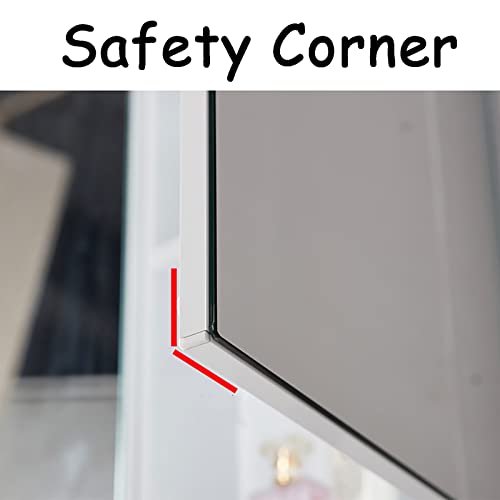 Bathroom Cabinet Wall Mounted with Double Mirror Doors Bathroom Medicine Wall Cabinet Hanging Shelves Metal with Framless Storage Shelves Recess or Surface Mount 60 * 70cm,Black ()