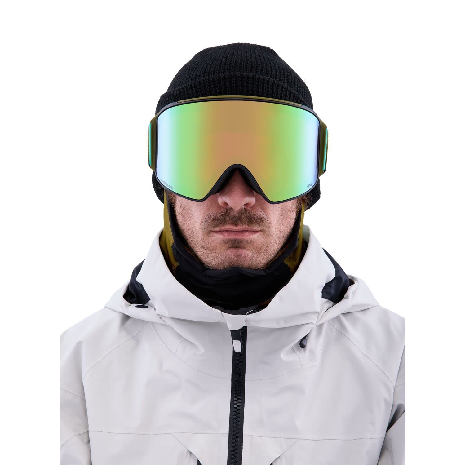 Anon M4 Cylindrical Goggles + Bonus Lens + MFI® Face Mask, Frame: Green, Lens: Perceive Variable Green (22% / S2), Spare Lens: Perceive Cloudy Pink (53% / S1)