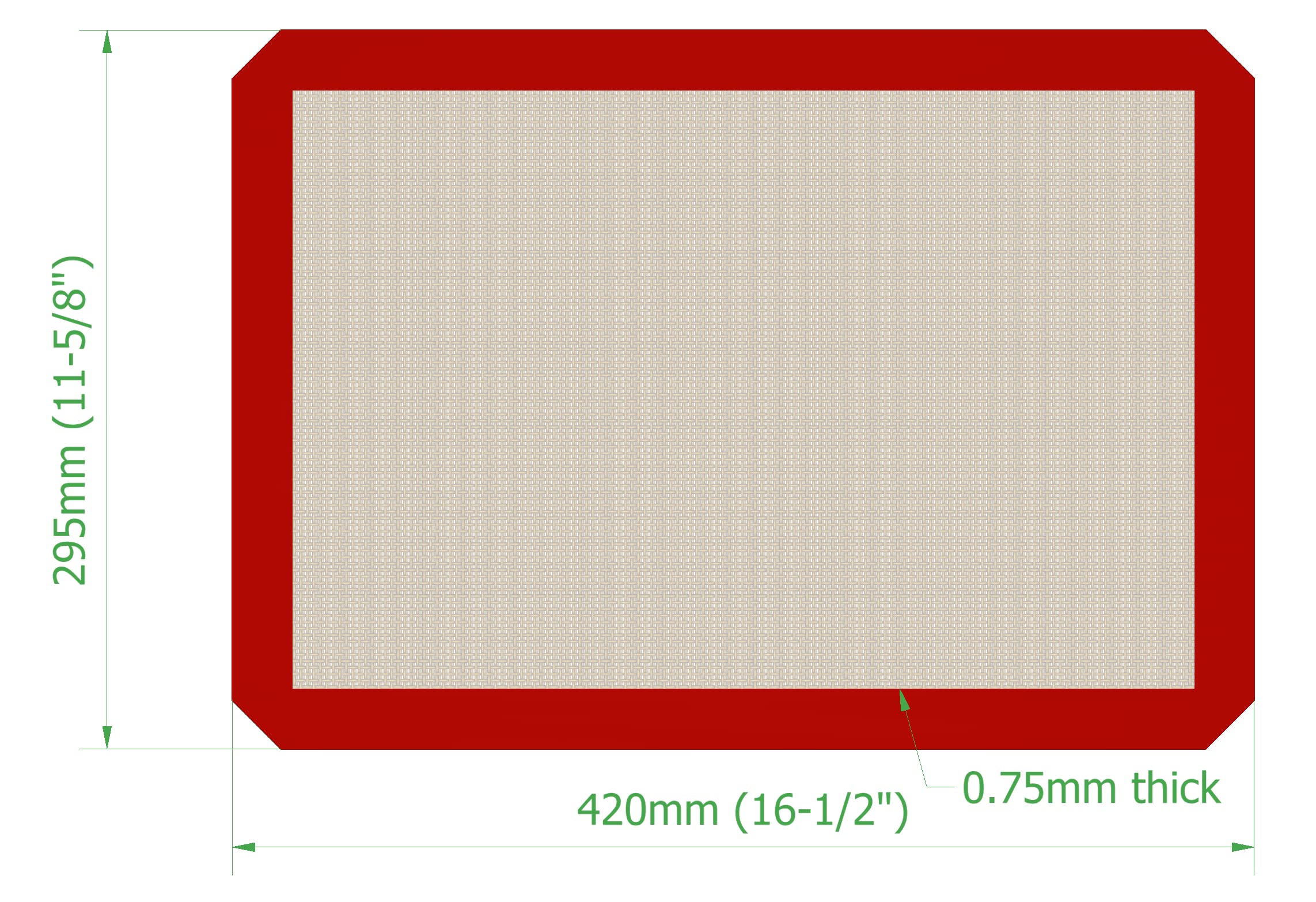 BEITEMAT Silicone Baking Mat - Set of 1 Non-Stick Half Sheet (16-1/2" x 11-5/8") Food Safe Silicone Mats for Baking - BPA Free