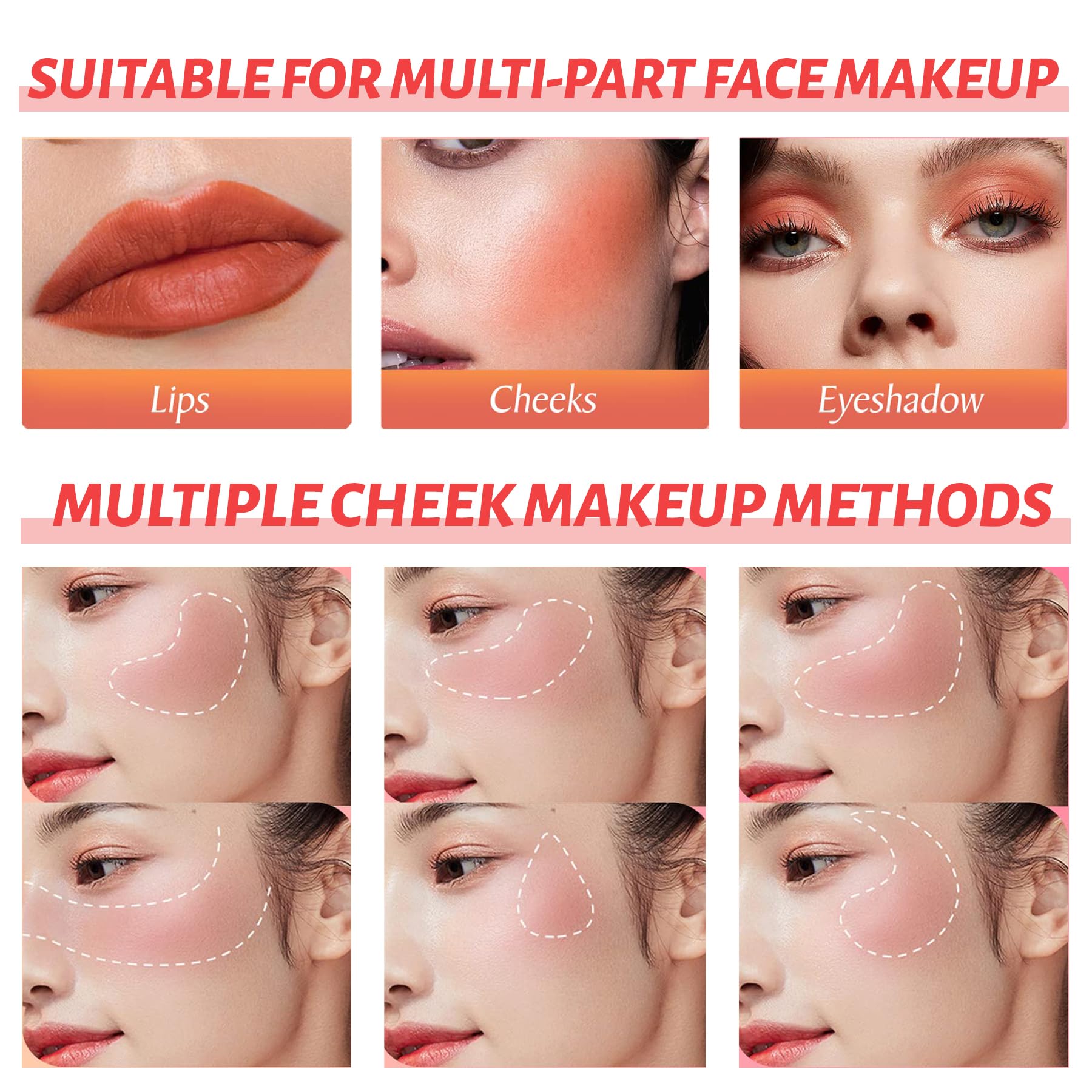 BAGEHEIMO Liquid Blush, Blush Beauty Wand with Cushion Applicator, Soft Cream Blush Makeup Stick, Natural Glow, 2-in-1 Cheek and Lip Tint, Lightweight Blendable Blush Rouge Stick (Ravishing)